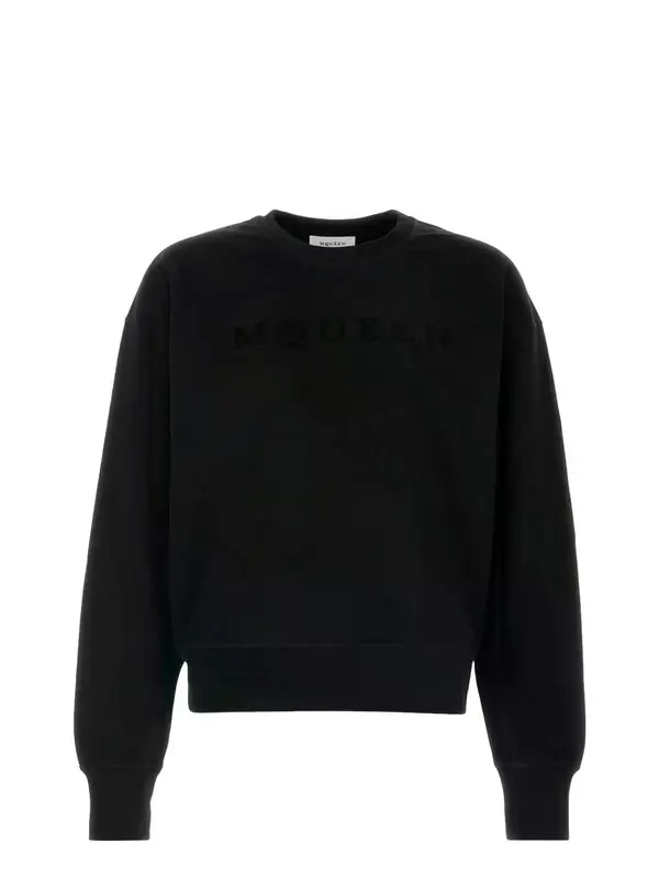Alexander McQueen Logo-embroidered Cotton Sweatshirt - Black