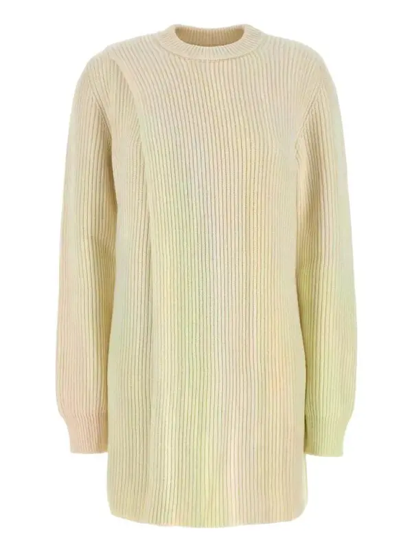 JIL SANDER Ribbed Wool Sweater Dress - Neutrals