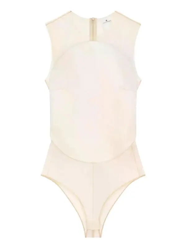 COURREGES Sheer-panel Bodysuit - Neutrals