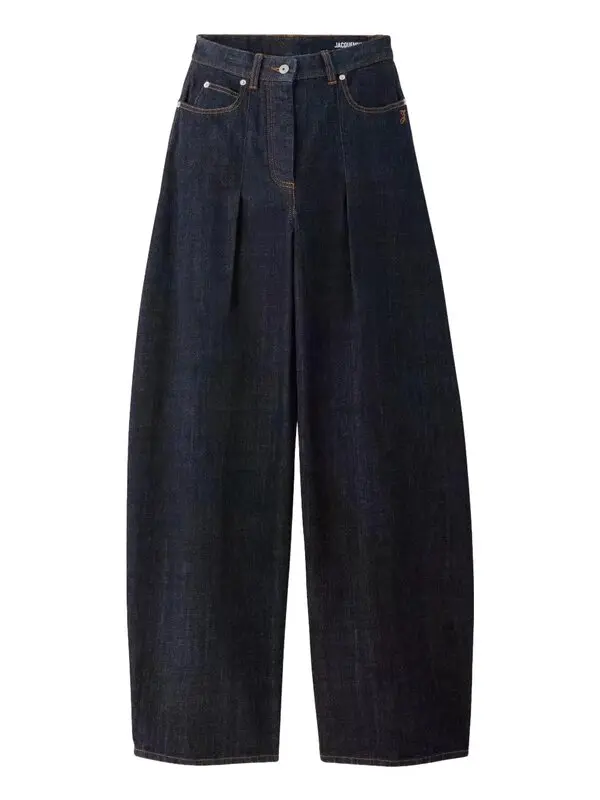 Jacquemus Le De-nîmes Ovalo Pleated Jeans - Blue