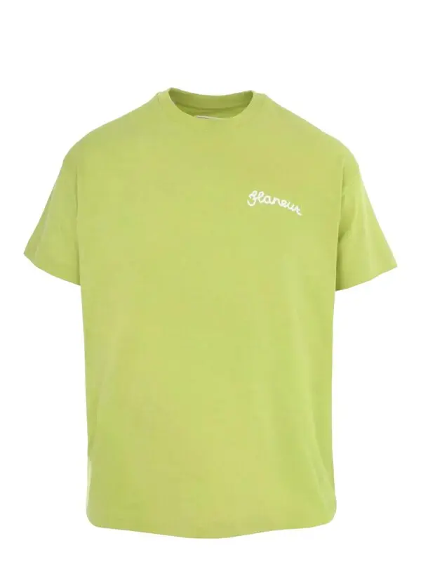 FLANEUR Embroidered Cotton T-shirt - Green
