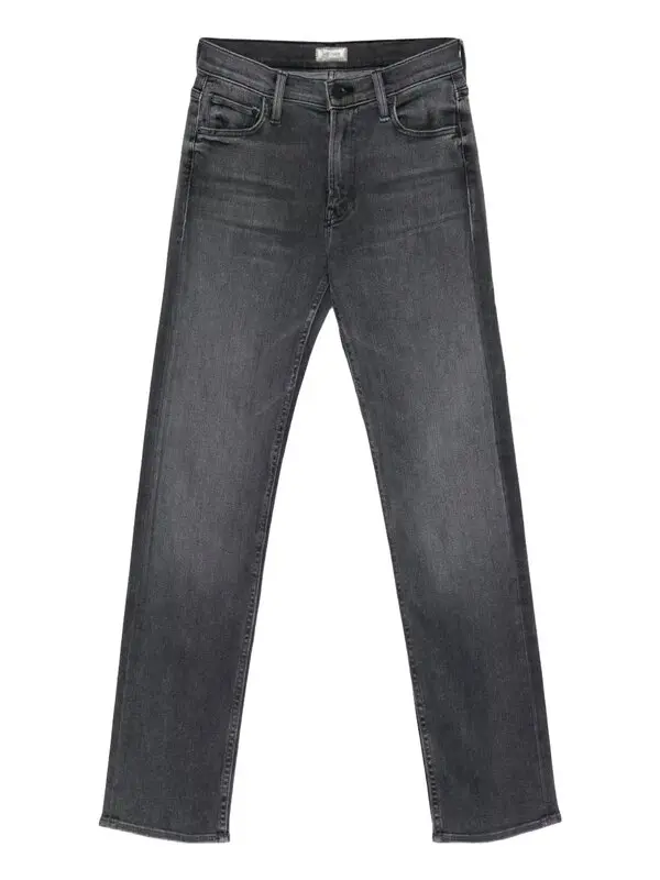 MOTHER Mid-rise Straight Leg Jeans - Grey