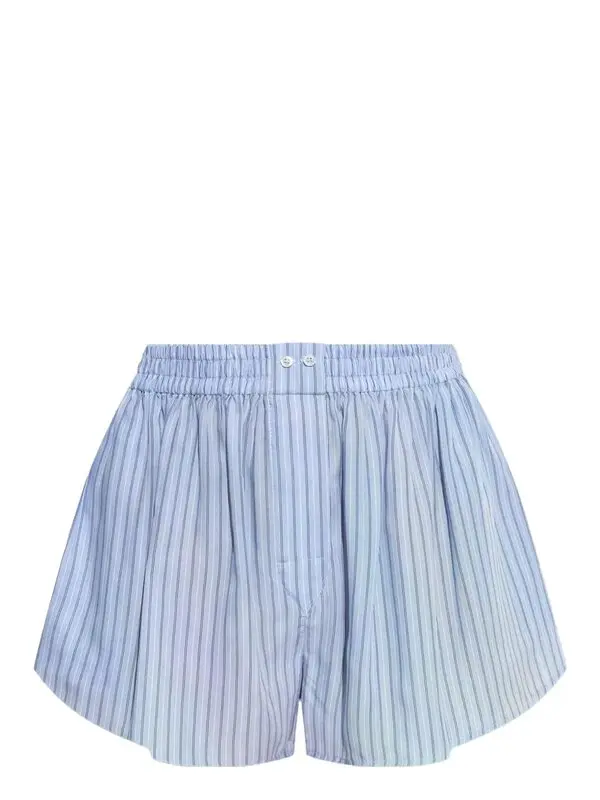 Alexander Wang Striped Elastic-waist Shorts - Blue