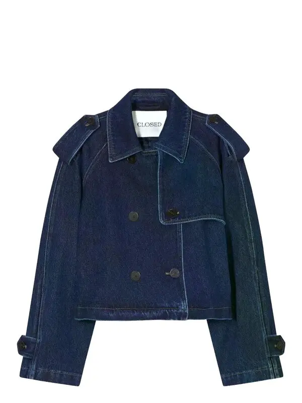 Closed Cropped Denim Jacket - Blue