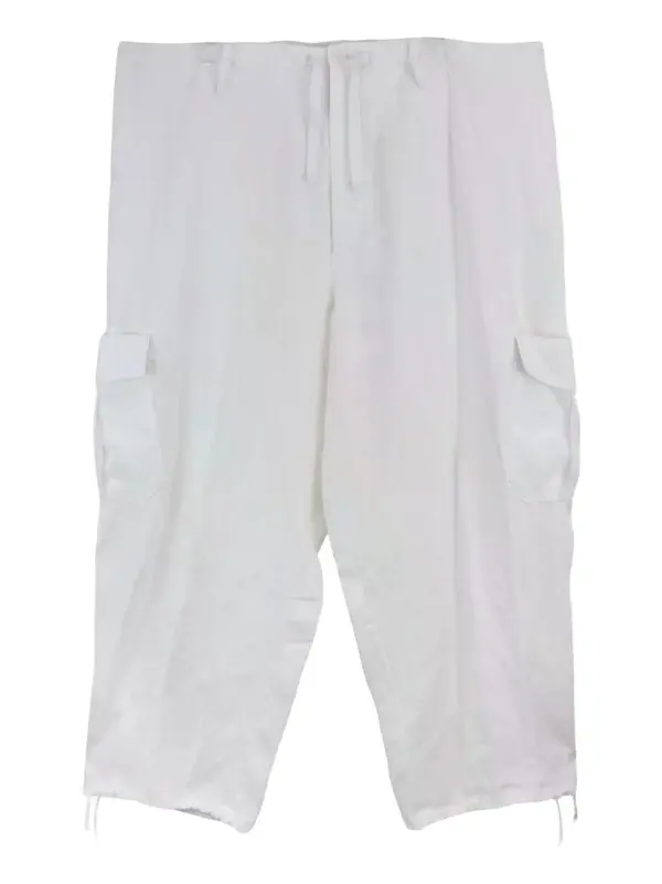 Y’s Drawstring Cargo Trousers - White