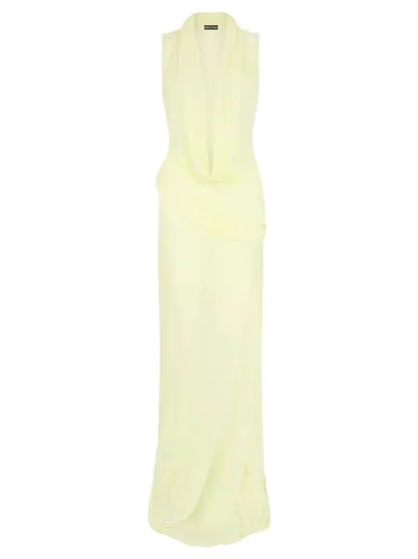 David Koma Gown Cowl-neck Draped - Yellow