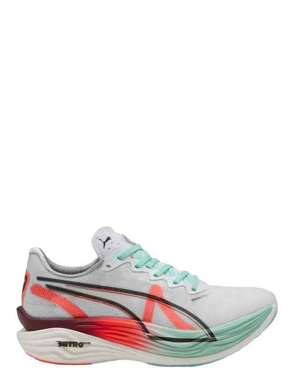 PUMA Deviate Nitro Elite 3 Hyrox Athletic Sneakers - Puma White/glowing Red/mint Melt
