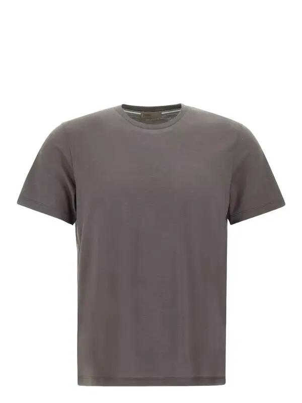 Herno Ribbed-neck Wool T-shirt - Grey