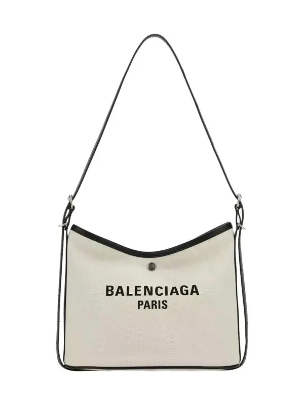 Balenciaga Biarri Logo-plaque Canvas Shoulder Bag - Neutrals