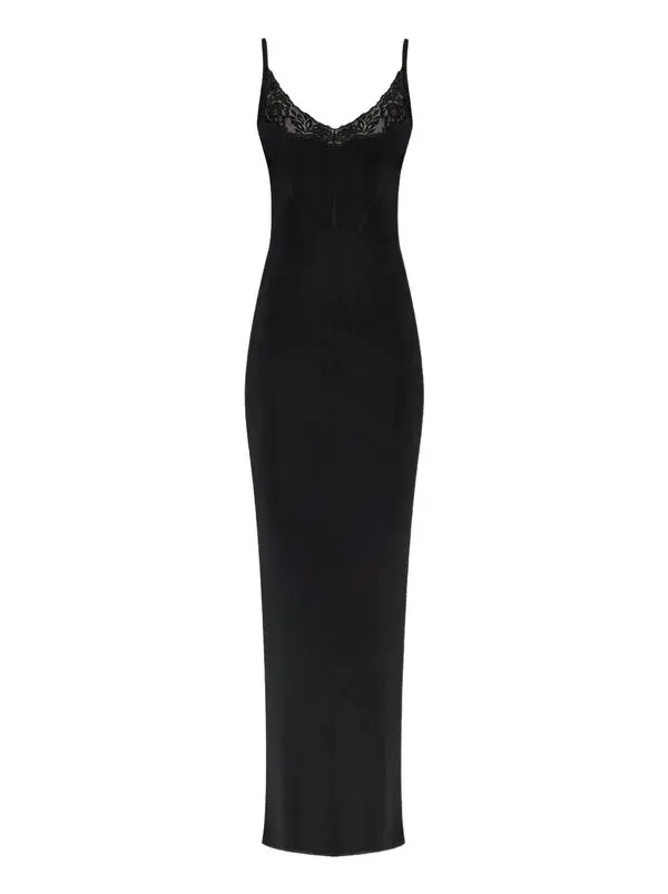 SELF-PORTRAIT Lace-insert Dress - Black