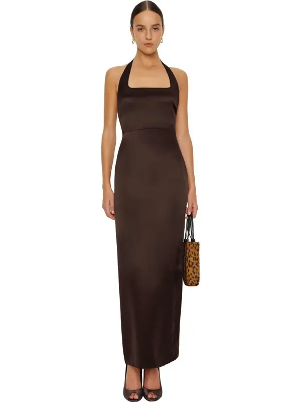 REFORMATION Ivan Silk Dress - Brown