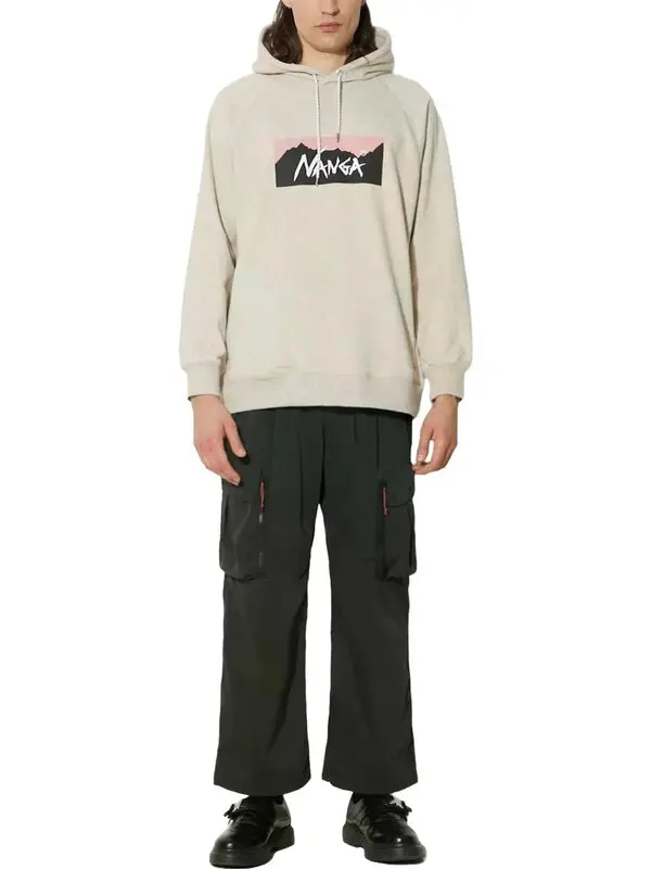 NANGA Logo-print Hoodie - Neutrals