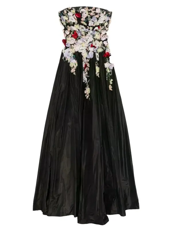 SAIID KOBEISY Embroidered Maxi Dress - Black