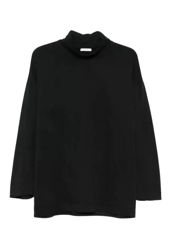 HAIKURE High-neck Cotton Top - Black