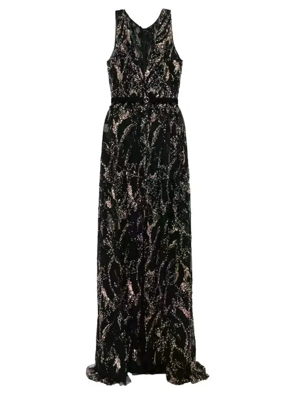 SAIID KOBEISY Embroidered Maxi Dress - Black