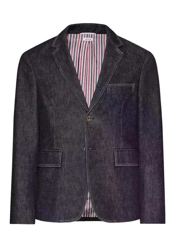 Thom Browne Buttoned Denim Jacket - Black