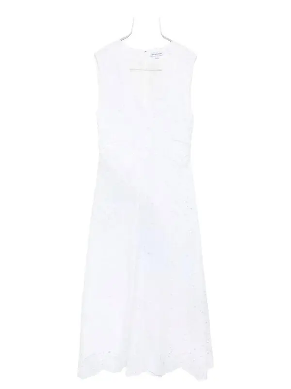 Veronica Beard Aven Eyelet-embroidered Midi Dress - White