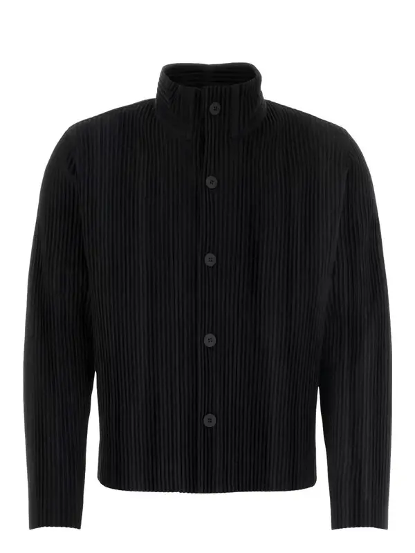 Issey Miyake Pleated Button-up Jacket - Black