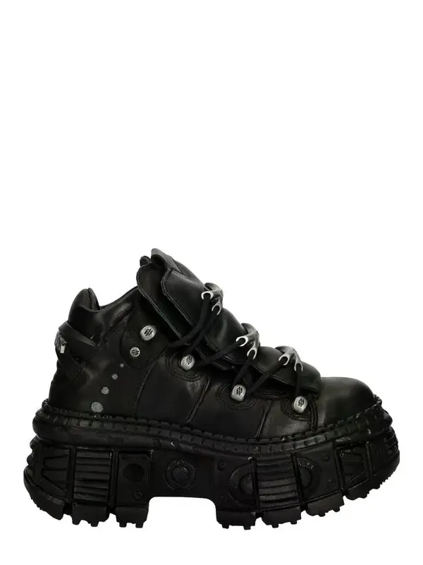 NEW ROCK Lace-up Platform Sneakers - Black