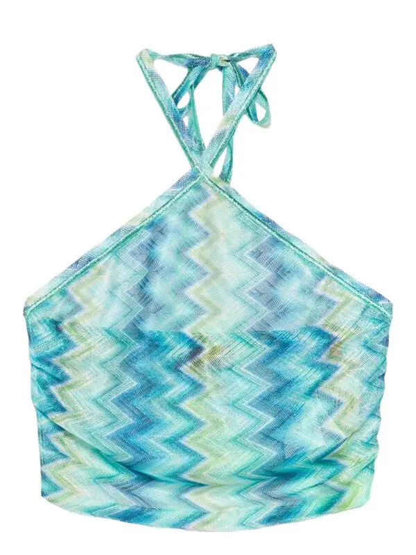 Missoni Zigzag-motif Halterneck Top - Blue