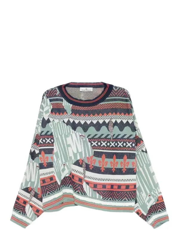 VIVIENNE WESTWOOD Wool-blend Geometric Sweater - Blue