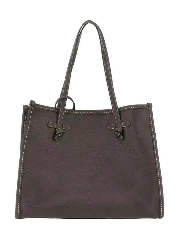 GIANNI CHIARINI Marcella Club Leather Tote Bag With Knotted Detail - Brown