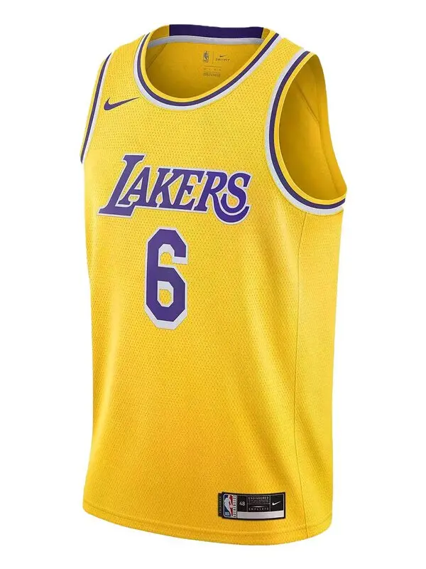 Nike Lebron James La Lakers #6 Swingman Jersey - Yellow