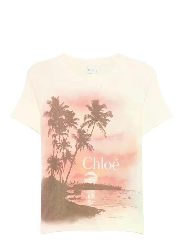 Chloé Logo-print T-shirt - Neutrals