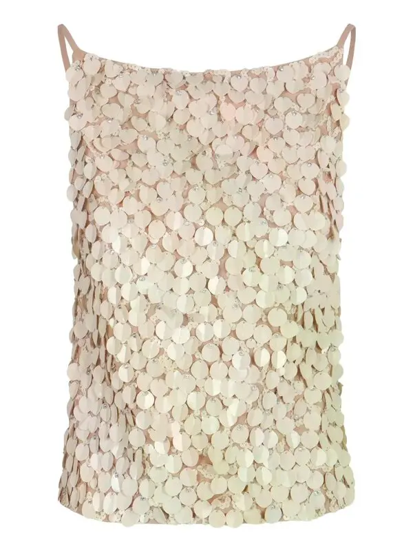 P.a.r.o.s.h Sequin-embellished Top - Neutrals