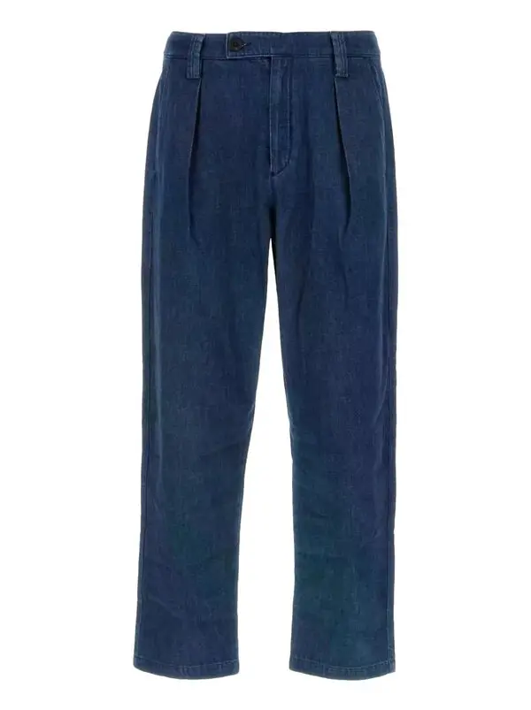 A.p.c. Pleat-detailed Cotton Jeans - Blue