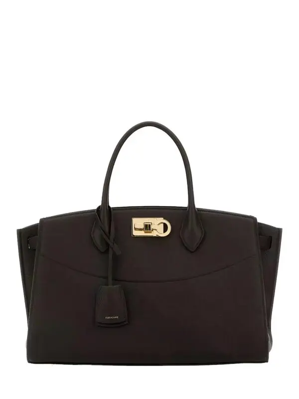 FERRAGAMO Studio Leather Tote - Brown