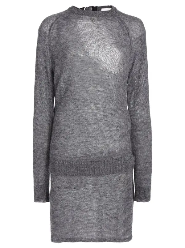Coperni Buckled Cutout Dress - Grey
