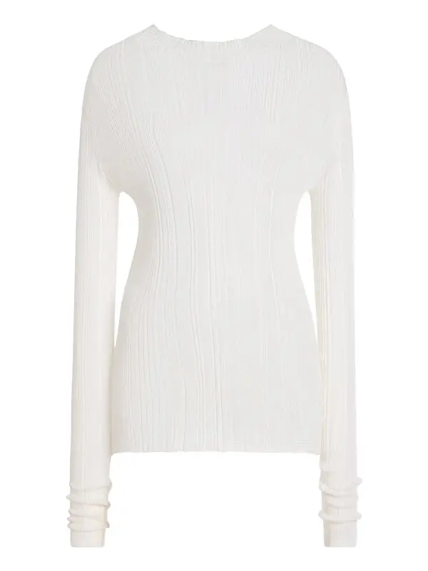 Gabriela Hearst Aveda Knit Mock-neck Top - Ivory