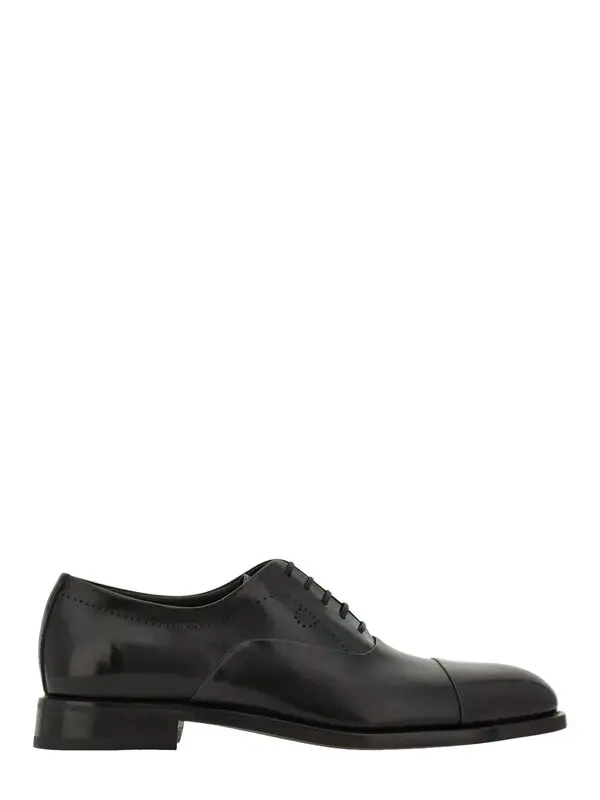 FERRAGAMO Leather Oxford Shoes - Black