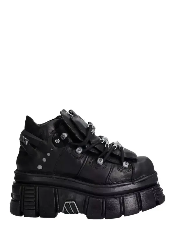 NEW ROCK Lace-up Platform Sneakers - Black