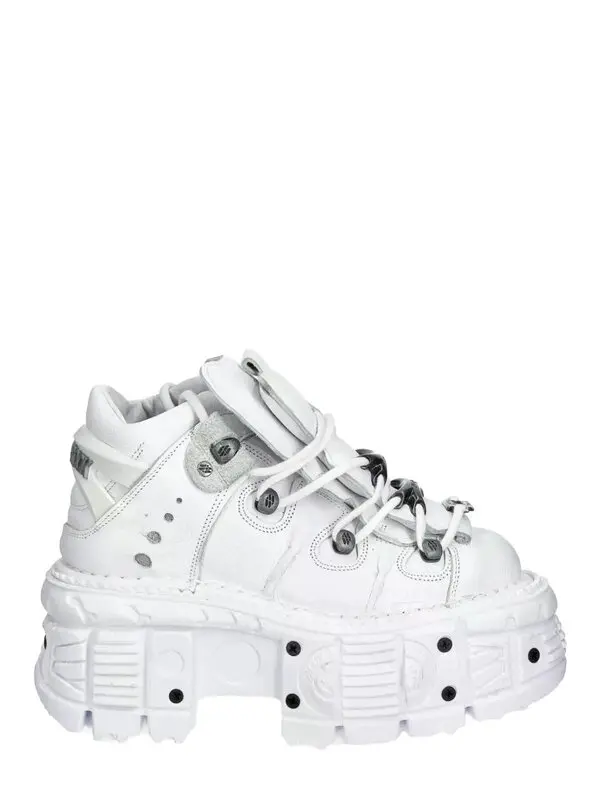 NEW ROCK Platform Lace-up Sneakers - White