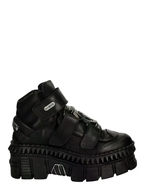 NEW ROCK Strap-detail Platform Sneakers - Black