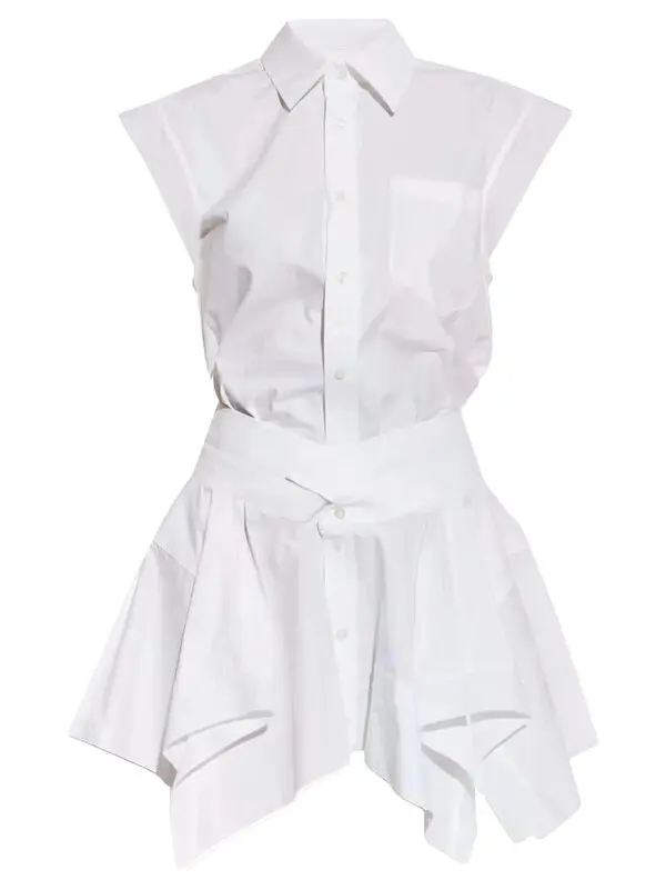 Alexander Wang Button-front Layered Shirt Dress - White