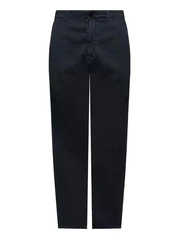 Stone Island Cotton Trousers With Compass Patch - Blue