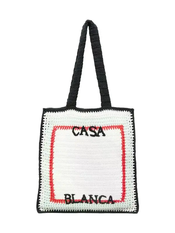 Casablanca Logo-embroidered Tote Bag - White