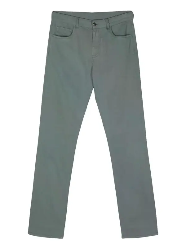 Canali Logo-patch Trousers - Green