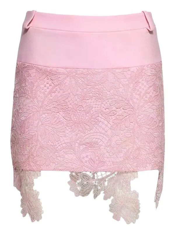 David Koma Lace Mini Skirt - Pink