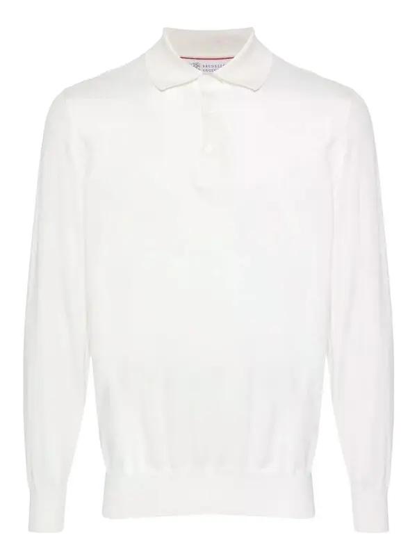 Brunello Cucinelli Fine-knit Cotton Polo Shirt - White