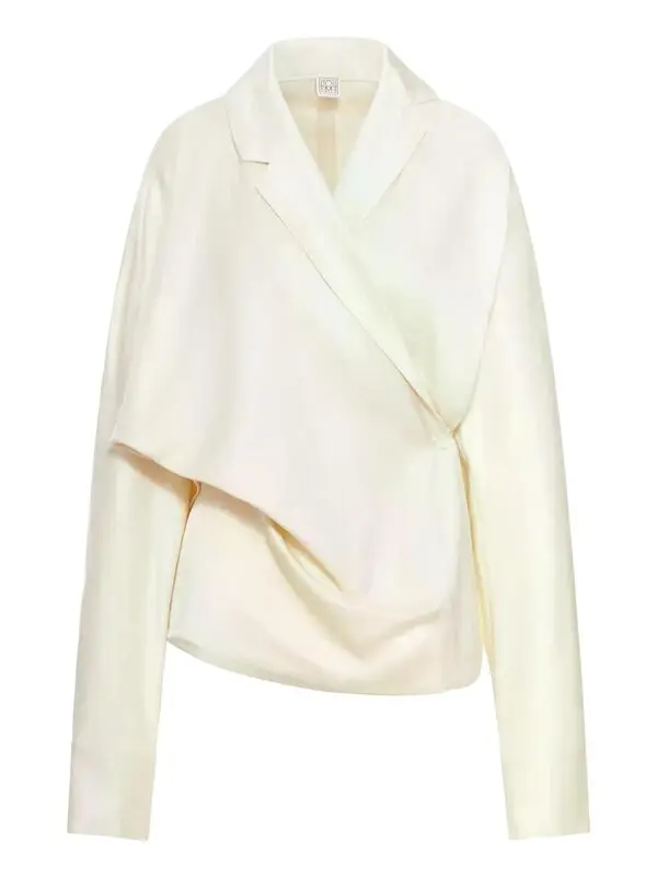 TOTEME Asymmetric Wrap Shirt - White