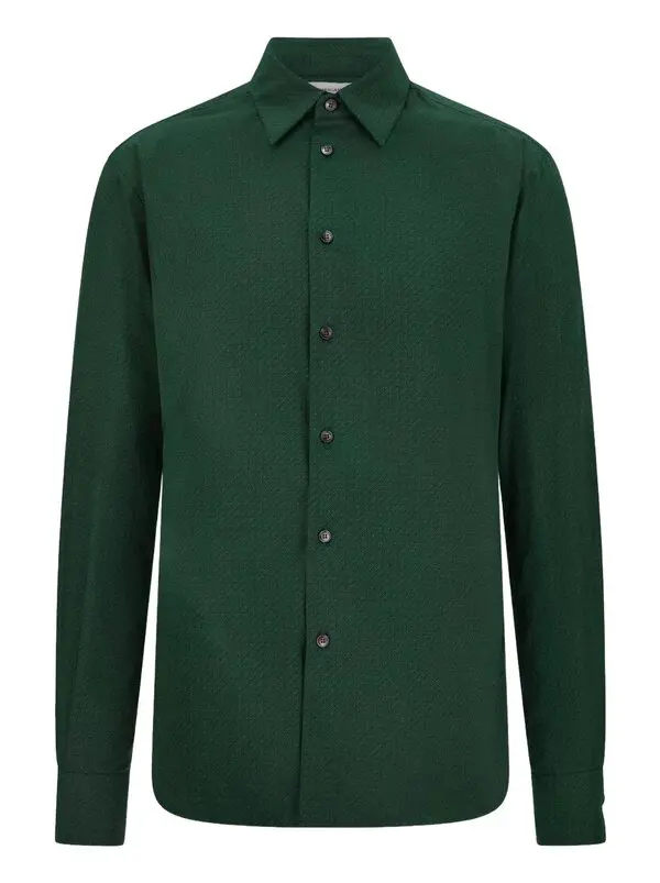 FERRAGAMO Micro-patterned Shirt - Green