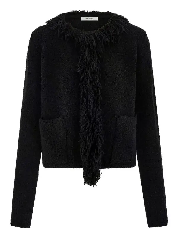 FERRAGAMO Fringed Cardigan - Black