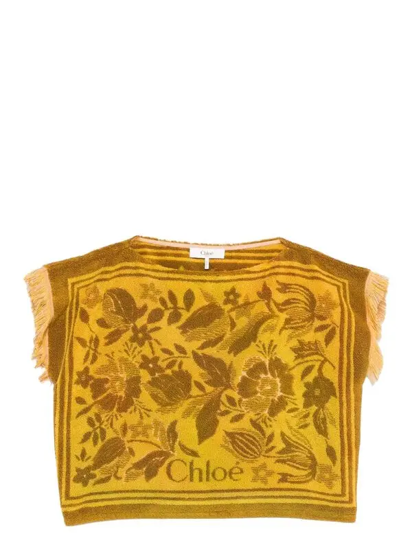 Chloé Boat-neck Jacquard Top - Yellow