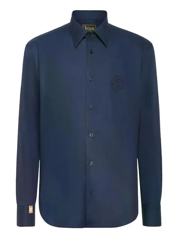 BILLIONAIRE Logo-patch Shirt - Blue