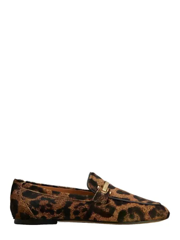 TOD'S Leopard-print Loafers - Brown
