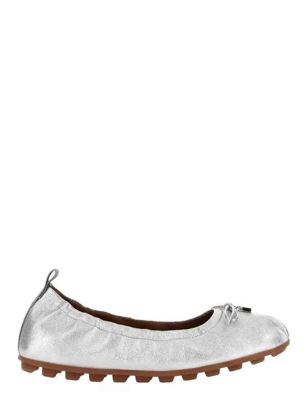 Hogan Metallic Ballerina Shoes - Silver